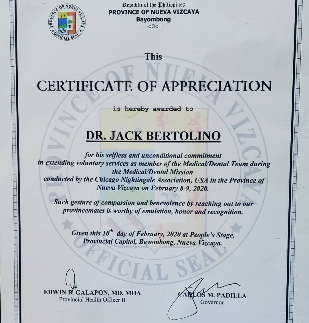 Dr. Bertolino | Medical Mission Work | Buffalo, NY